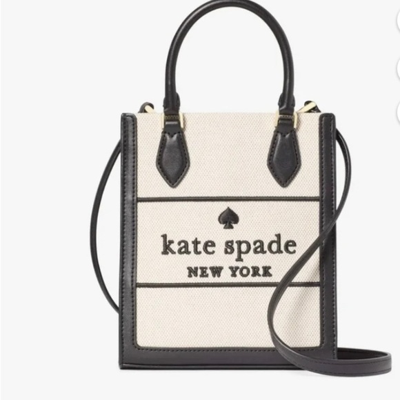 kate spade | Bags | Kate Spade Black And Cream Structured Tote Msrp 329 ...